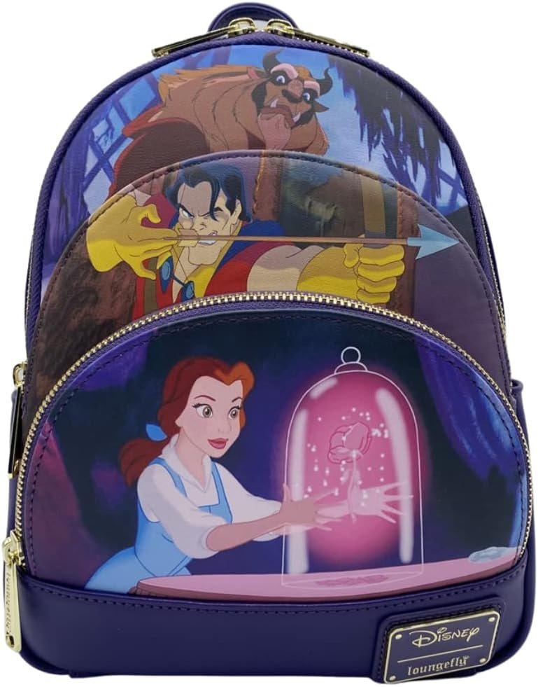 Loungefly Backpack Disney Beauty and the Beast Scene Triple Pocket ...